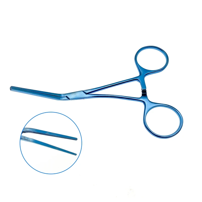 Pinza atraumática de titanio, pinza Vascular con muescas, pinzas ...