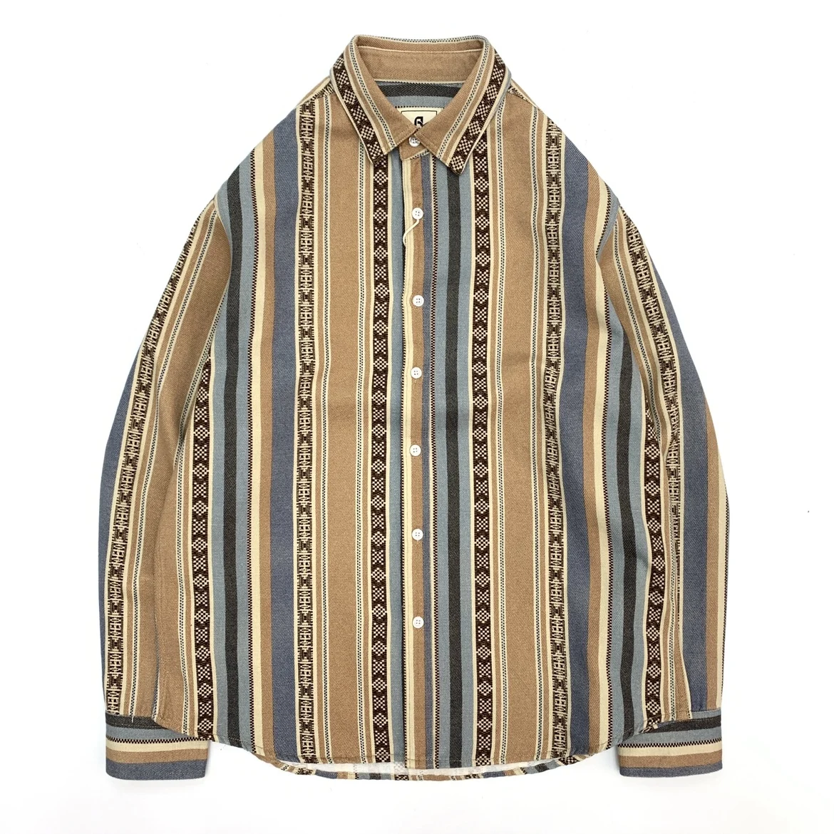 100% cotton striped shirt Retro art loose casual men's shirt pure ...