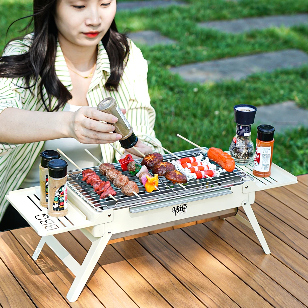 1-2-Person-Mini-Folding-Barbecue-Outdoor-Mini-Picnic-Barbecue-Grill ...