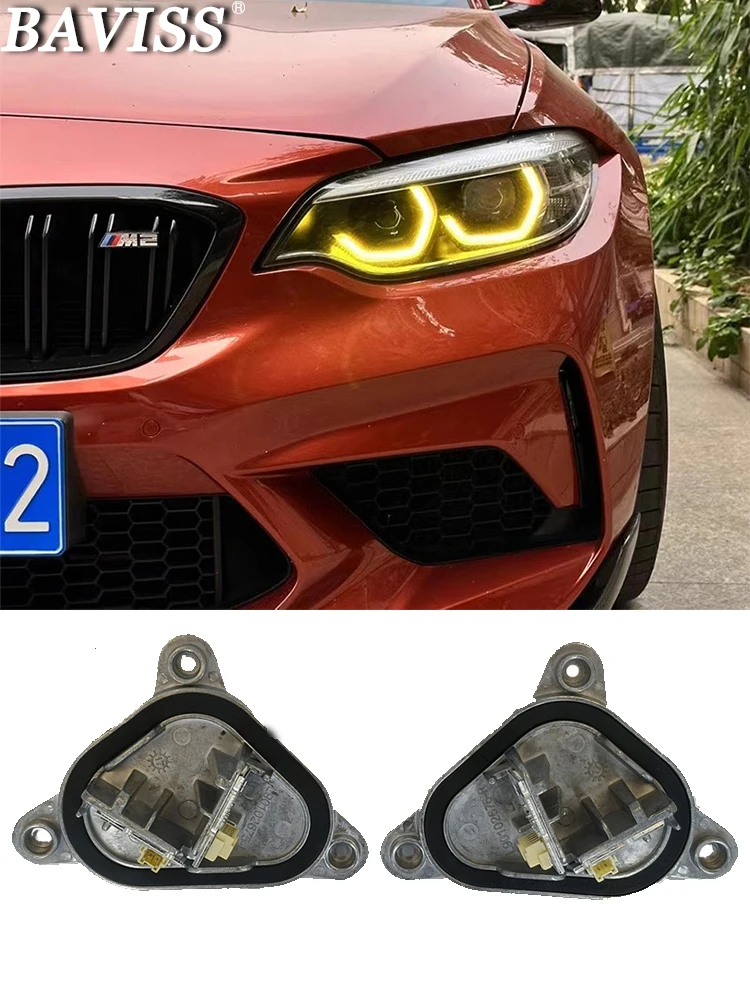 Lemon-Yellow-Angel-Eyes-For-BMW-M2-2-series-DRL-LED-Headlight-F22-F23 ...