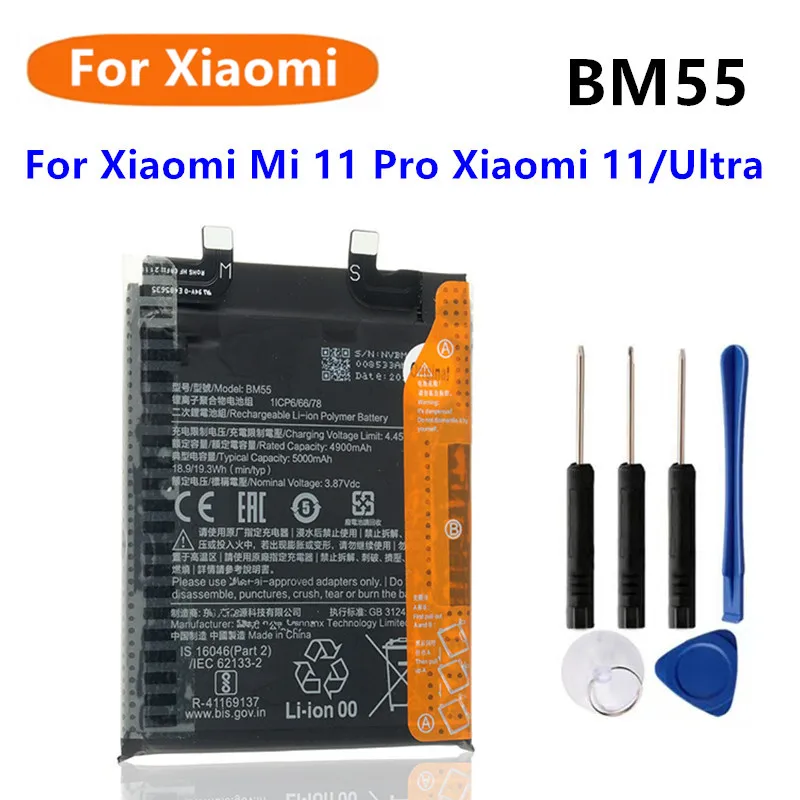 5000mAh-BM55-Original-High-Quality-Battery-For-Xiaomi-Mi-11-pro-11pro ...