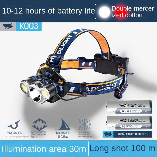 Led Headlamps Rechargeable Powerful Sets 18650 Camping Headlamps Hiking Work Light Torch Lampe ...