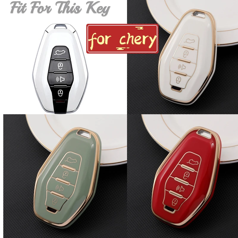4button-Car-Key-Cover-Case-Auto-Keychain-Protector-Key-Ring-for-Chery ...