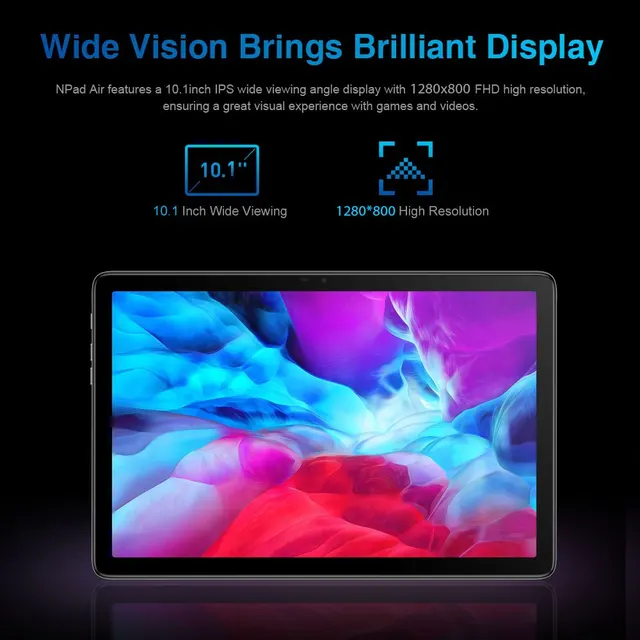 NPad Air 10.1inch Tablet Android Pad 1280X800 MAX 8GB( 4GB+4GB) 64GB ...