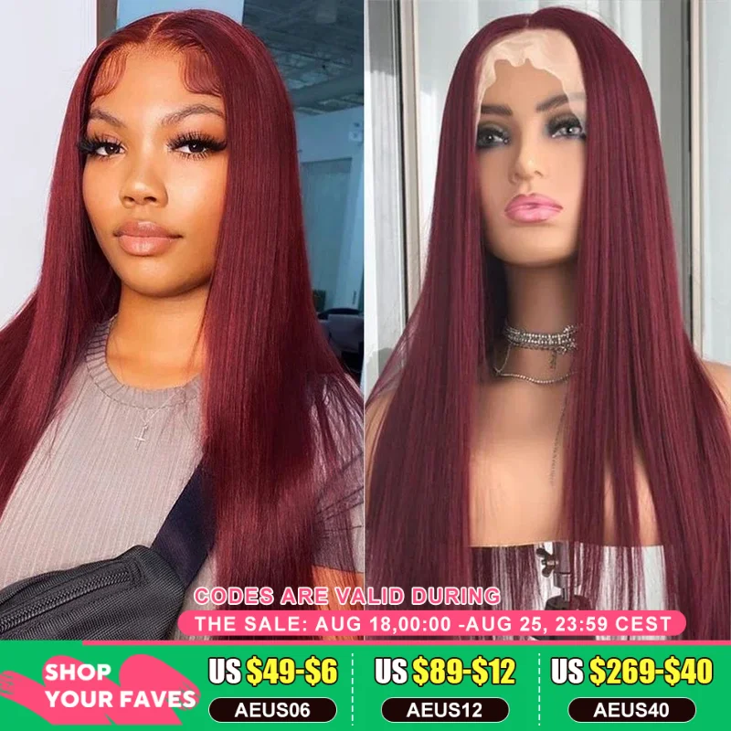 13x6-Hd-Lace-Frontal-Wigs-Straight-Human-Hair-Wig-99J-Burgundy-Frontal ...