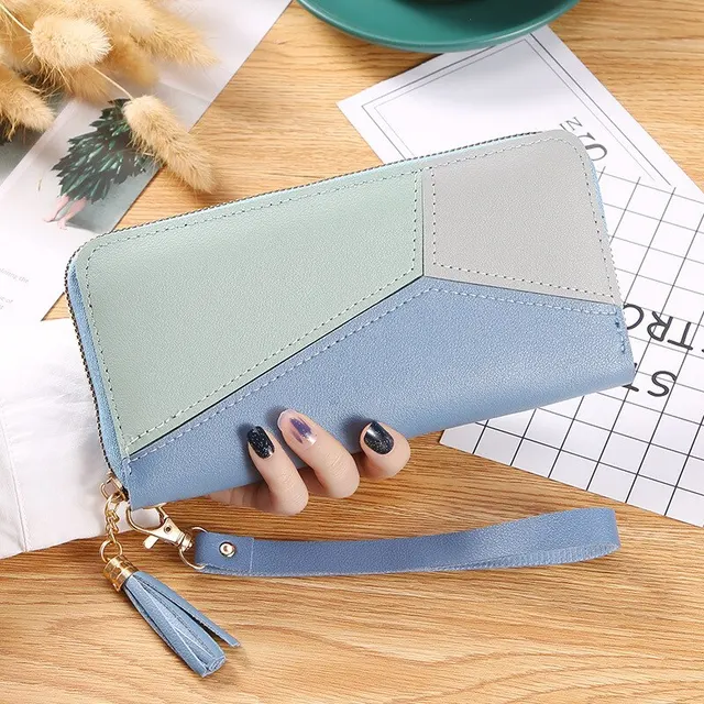 Fashion Zipper Wallet Ladies Long Wallet Tote Bag Coin Card Holder PU ...