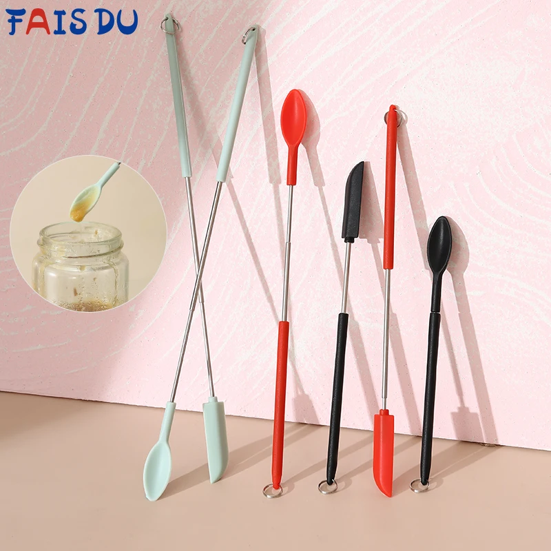 FAIS-DU-3-in-1-2-4pcs-Mini-Telescopic-Silicone-Spatula-Jar-Jam-Bottle ...