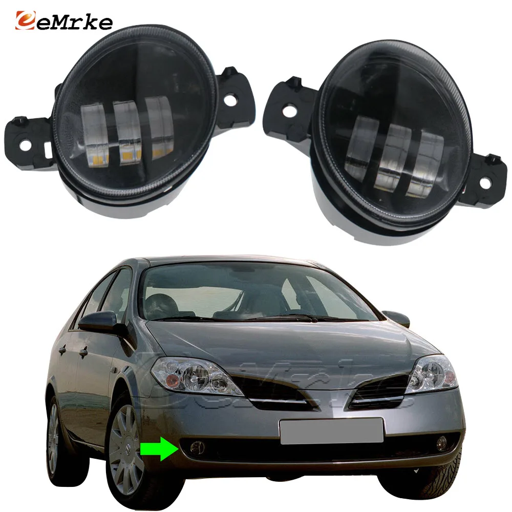 LED-White-Yellow-Fog-Lights-Headlights-w-Lens-DRL-for-Nissan-Primera ...