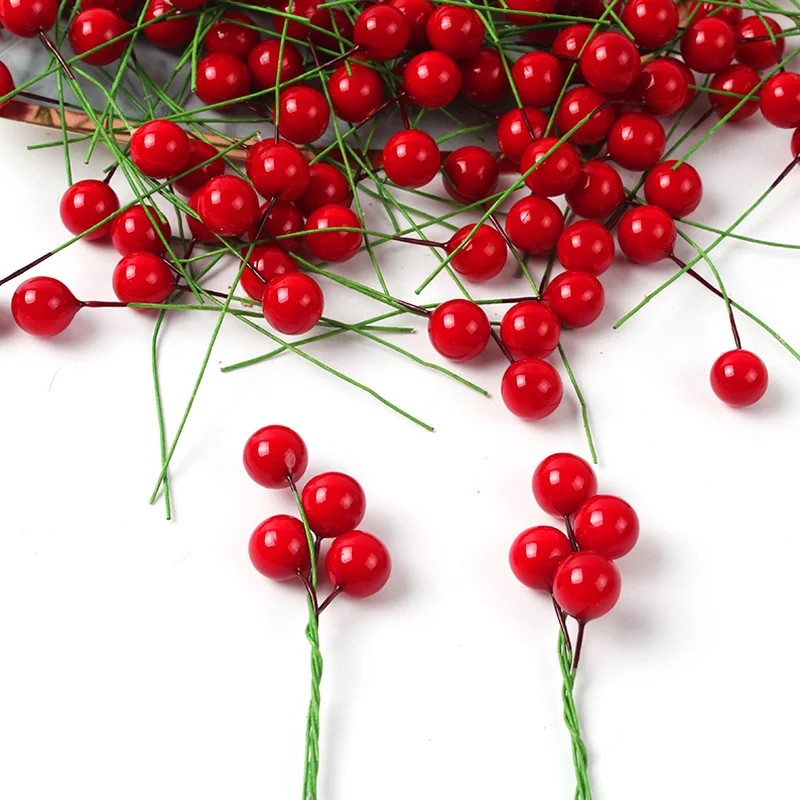 100pcs-Red-Berries-Christmas-Ornament-For-Wreath-Small-Berries-Ball ...