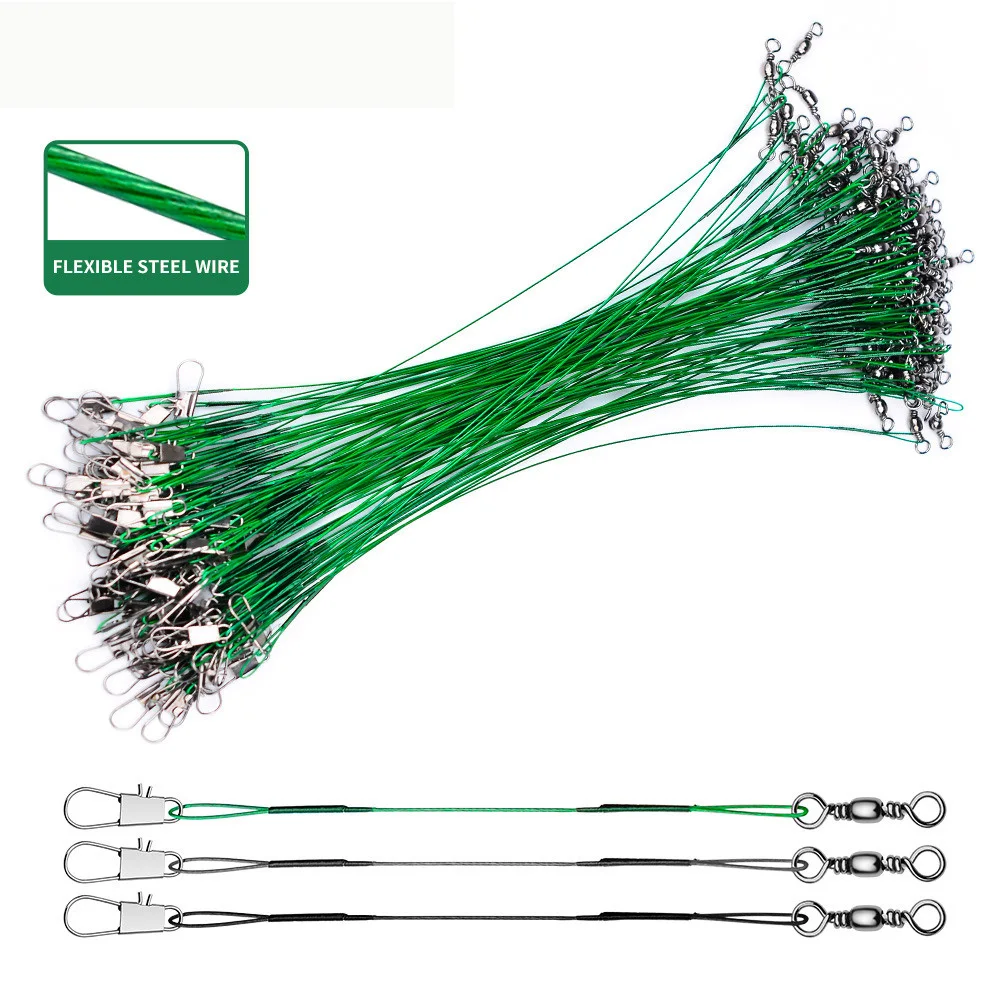 Fishing Line Anti Bite Steel Steel Wire Leader With Swivel Fishing ...