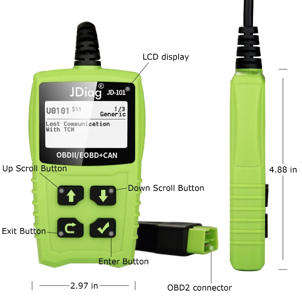 Obd2 Scanner V601 Car Diagnostic Tool OBDII/EOBD Diagnostic Scan Tool ...