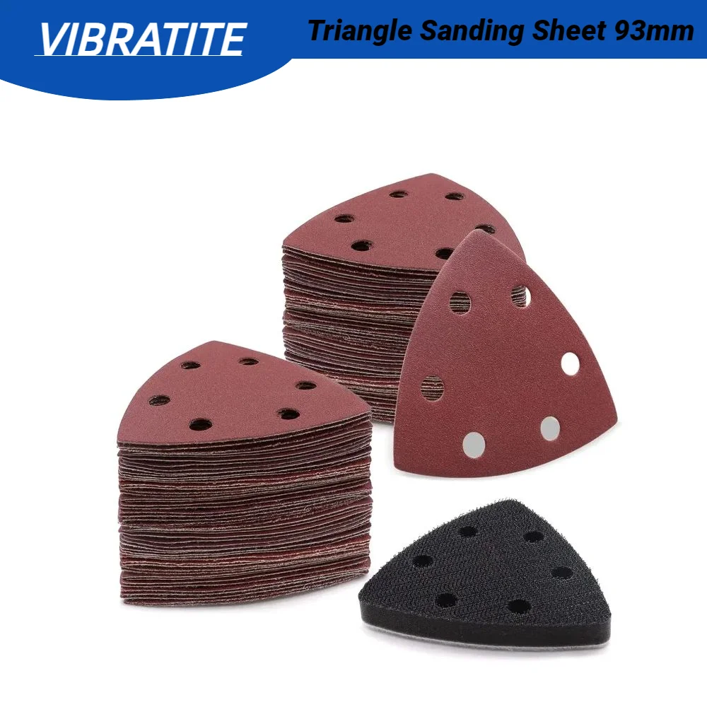 120Pcs-Hook-and-Loop-Triangle-Sanding-Sheet-93mm-with-Interface-Pad-Set ...