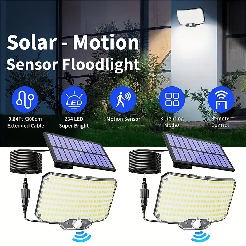 234 LED Outdoor Solar Light with Motion Sensor Solar Light 3 Modes with ...