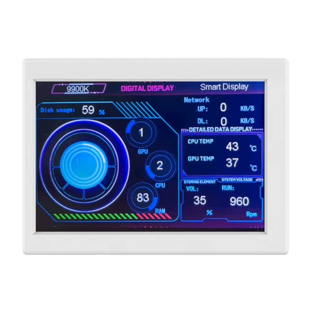 Tela Secundária IPS, Computador Tipo-C, CPU, GPU, RAM, Monitoramento de ...