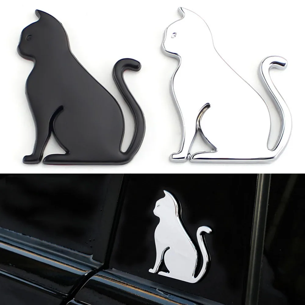 YSY-1Pcs-3D-Metal-Car-Sticker-Metal-Cat-Adhesive-Car-Badge-Emblem ...