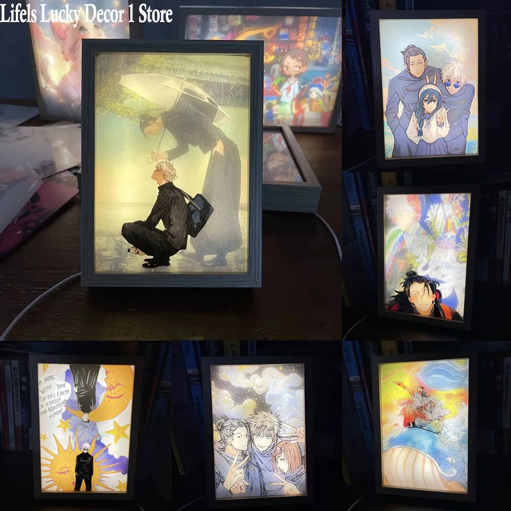 Anime-Jujutsu-Kaisen-LED-Light-Pintura-Decora-o-Photo-Frame-Satoru-Gojo ...