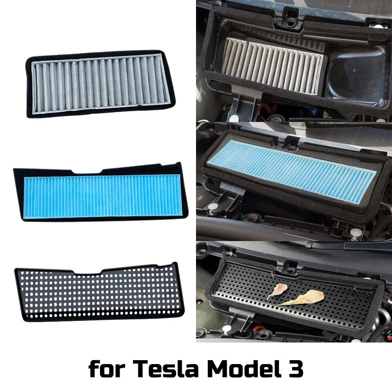 For-Tesla-Model-3-2021-2023-Air-Intake-Filter-Cover-Air-Flow-Inlet-Vent ...