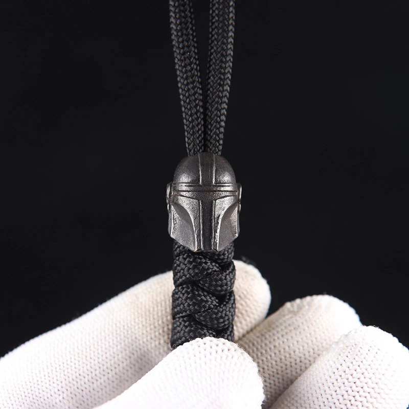 Alien T-shaped Helmet Brass Knife Bead Paracord Woven Lanyard Pendants ...