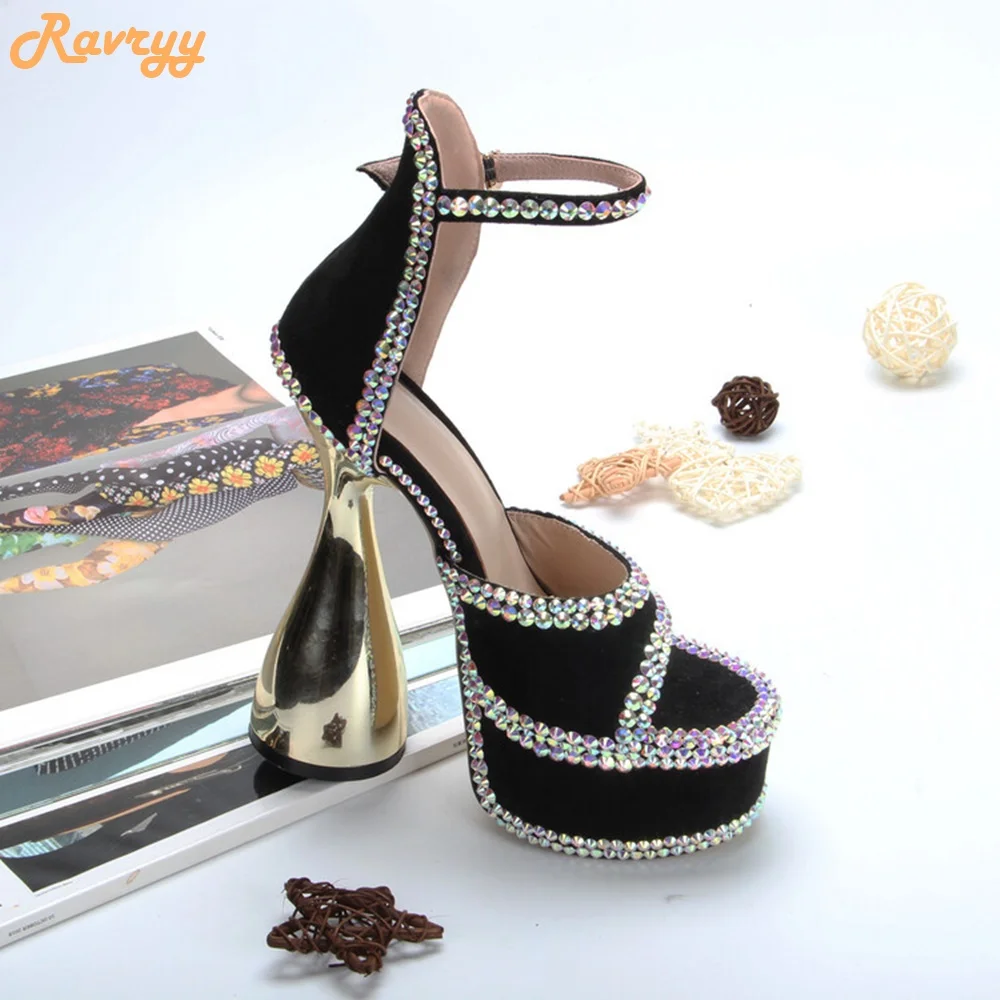 Rhinestone-Platform-Sandals-Strange-Style-High-Heels-Shallow-Diamond ...