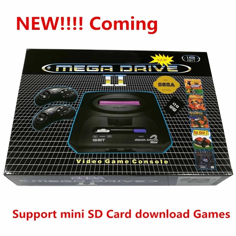 16 Bit Retro Video Game Console With Wired Gamepad Support Game Card ...