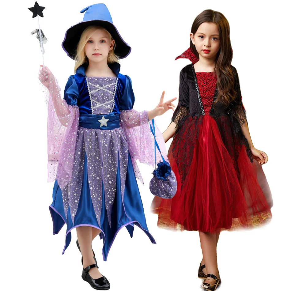 Children Witch Costume Kids Princess Birthday Fancy Clothes Girls ...