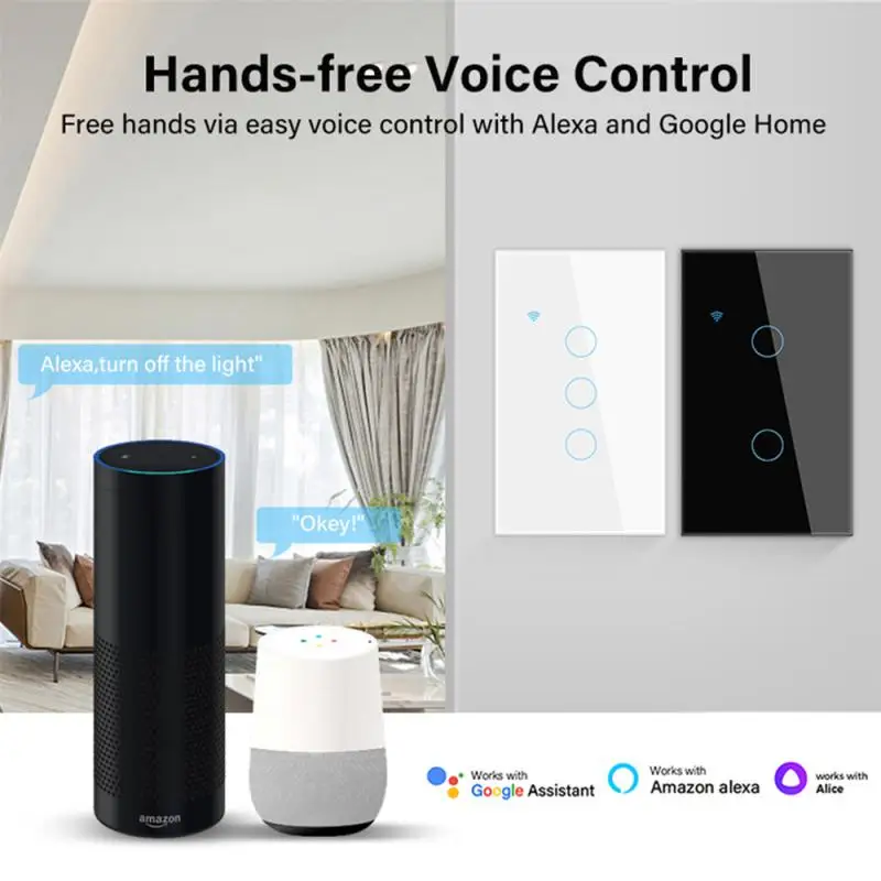 Többfunkciós Érintő Kapcsoló Edzett Üvegtámogatás Alexa Google Home ...
