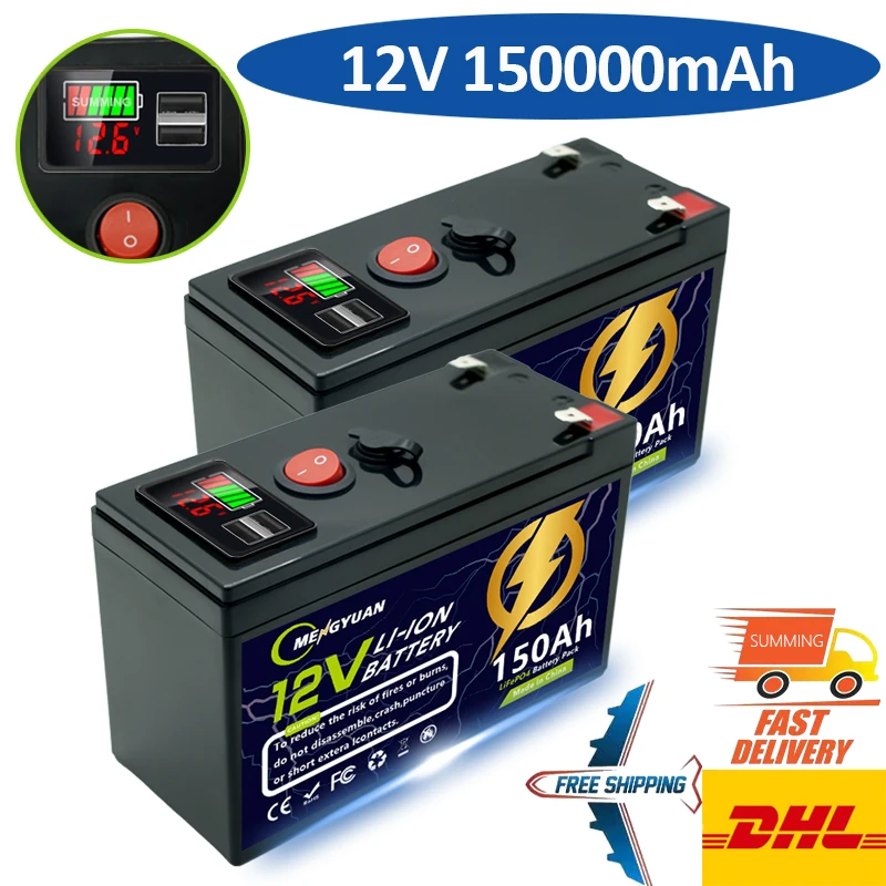 12V 150Ah Lithium Rechargeable LiFeP04 Battery Deep Cycle for Solar ...