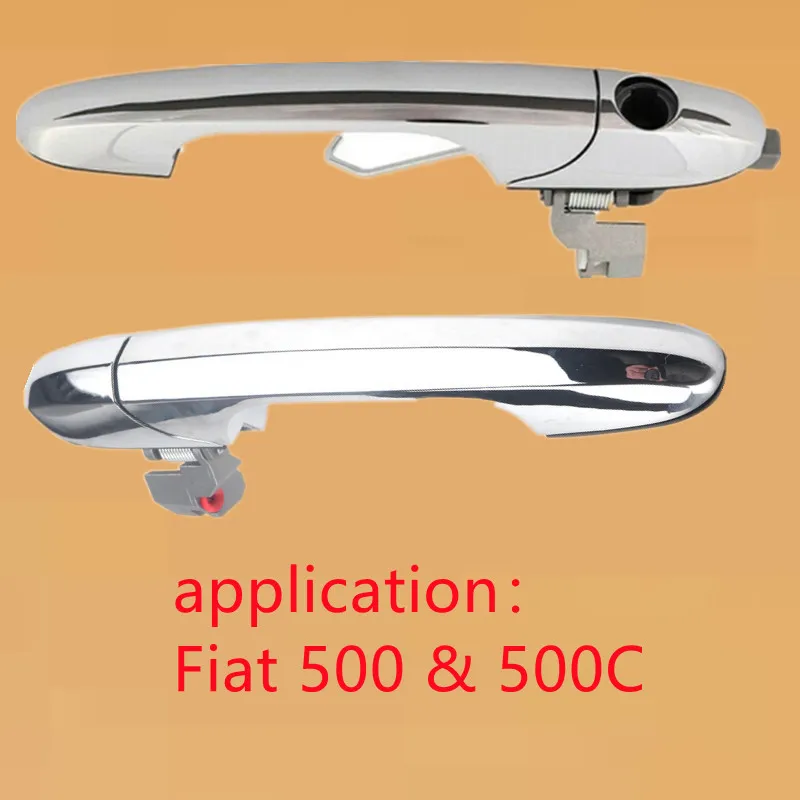 Passenger Side And Driver Side Exterior Door Handle Chrome For Fiat 500 ...