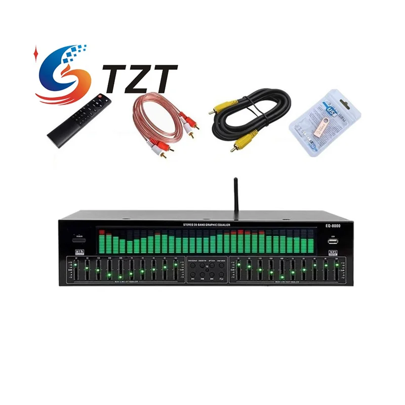 TZT EQ8000 220V Green LED Professional EQ Equalizer Bluetooth5.4 ...
