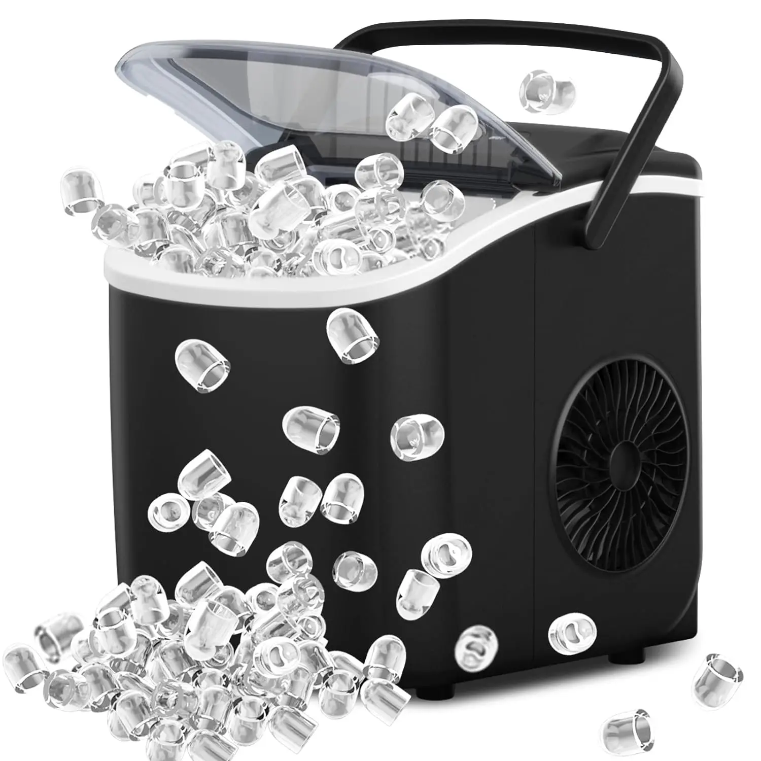 Bullet-Ice-Maker-Countertop-with-Handle-9-Bullet-Ice-Cubes-26Lbs-24H ...