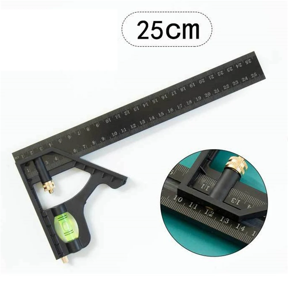 15-20-25cm-Adjustable-Combination-Right-Angle-Ruler-45-90-Degree-With ...