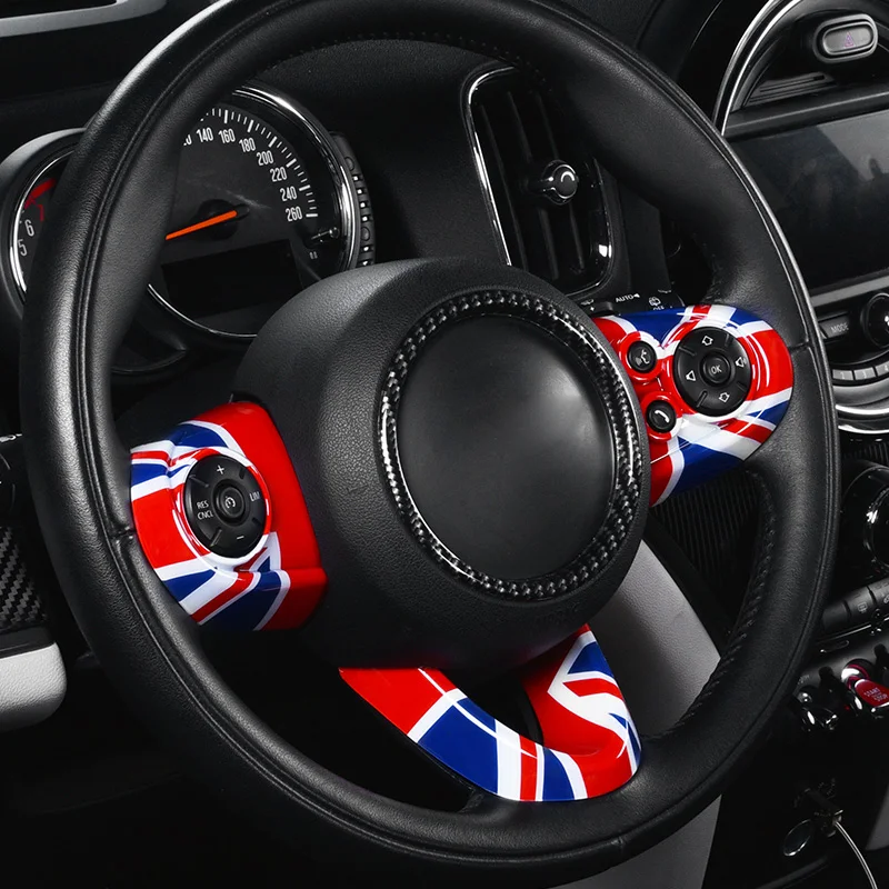 Union Jack Car Steering Wheel Button Switch Cover Trim For MINI Cooper ...