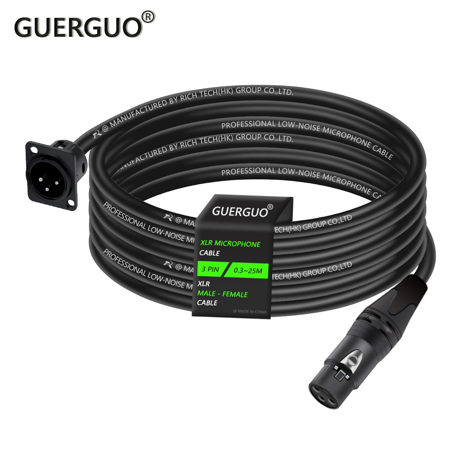 D-Type-XLR-Male-Panel-Mount-to-XLR-Female-Connector-Pass-Through-Cable ...