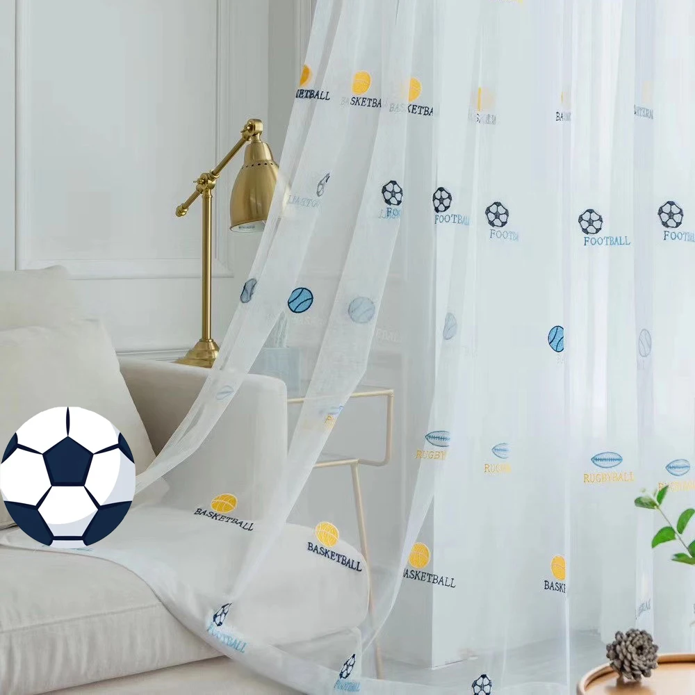 1PC-Modern-Embroidery-Sheer-Football-Curtain-for-Living-Room-Mesh-Voile ...