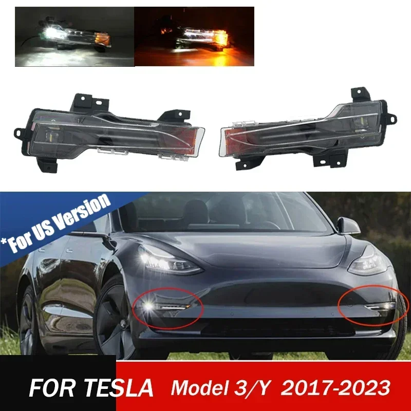 US Version Car Front Fog Light for Tesla Model 3 / Y 2017-2023 Driving ...