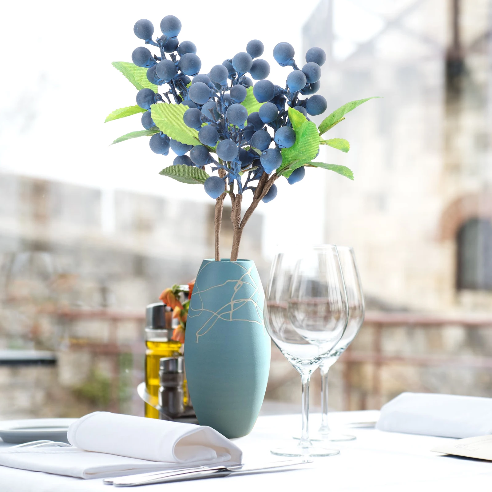 Simulation-Flower-Artificial-Blueberry-Plant-Home-Living-Room-Desktop ...