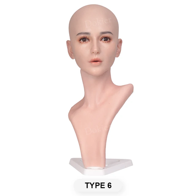 Dokier Realistic Silicone Material Female Head Model Lifelike Silicone ...