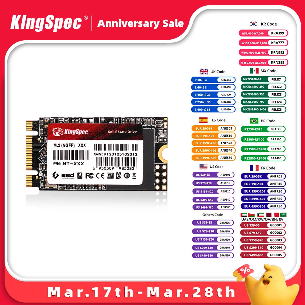 KingSpec SSD M.2 128GB 120GB 256GB 240GB 512GB 1TB 2TB Hard Drive HDD ...