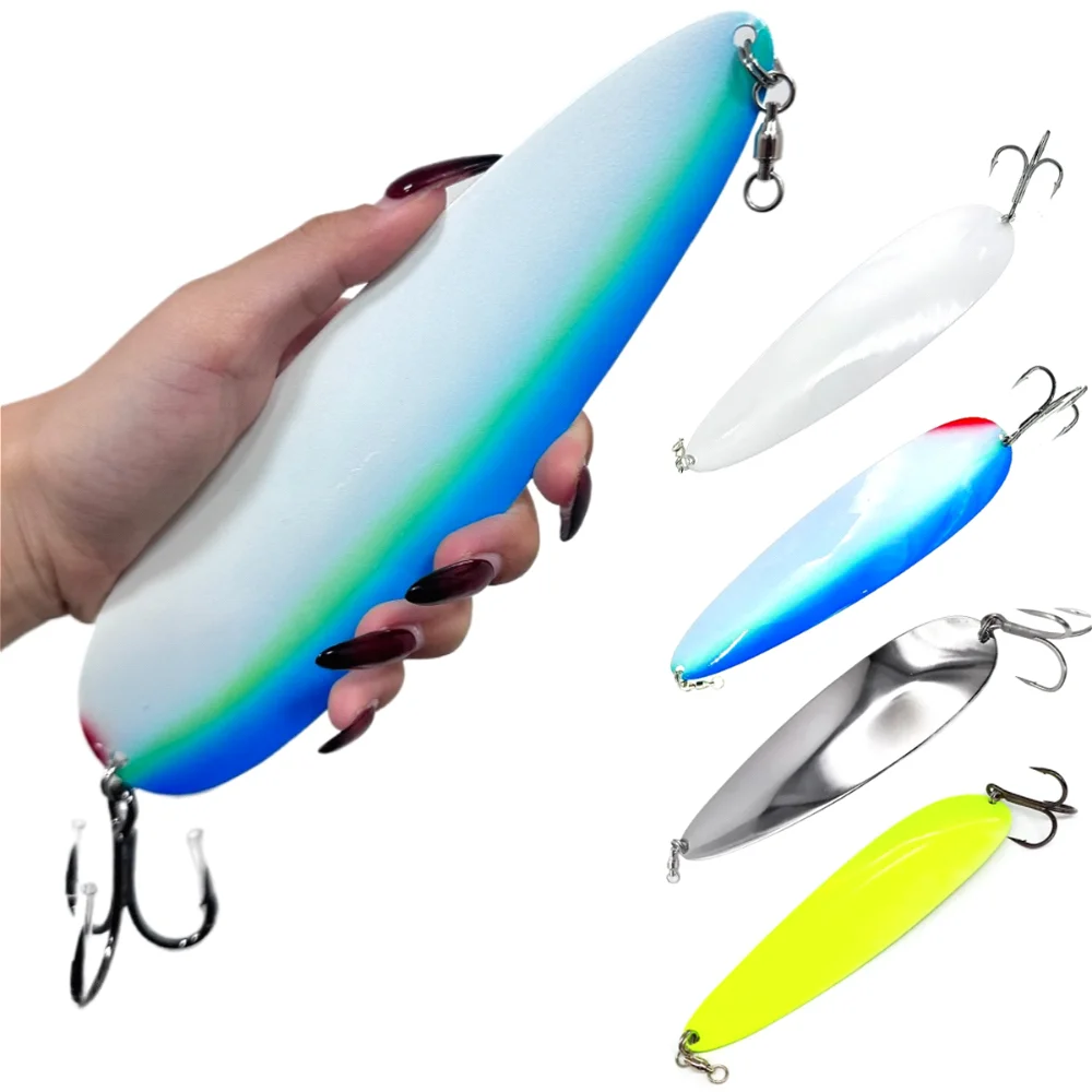 Big-Metal-Flutter-Fishing-Spoon-Heavy-Trolling-Bait-Lures-200mm-85g ...