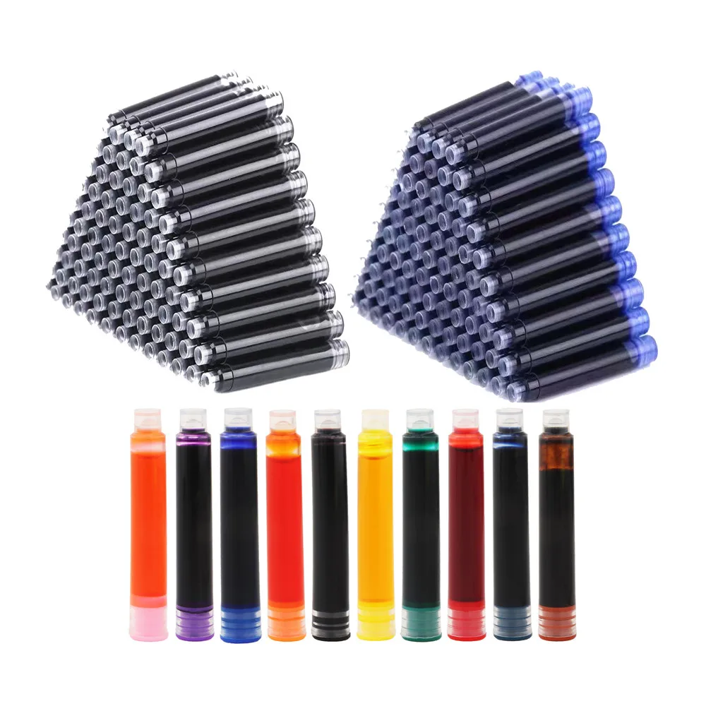 50pcs Ink Size 2.6 and 3.4 Fountain Pen Ink Supplies Refill Cartridge ...