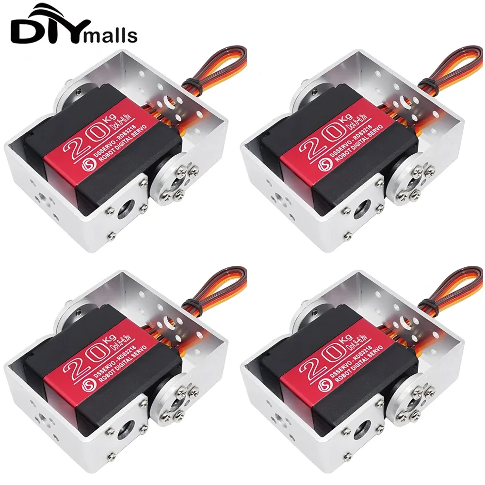4pcs RDS3218 20KG Servo Dual Shaft Digital RC Servo with U Mouting ...