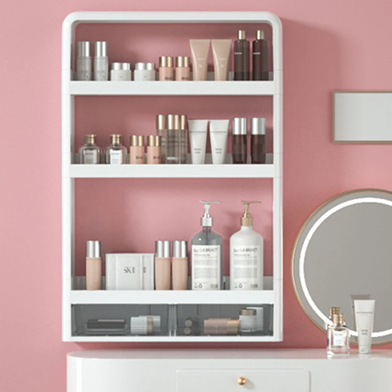 Bathroom Wall Mounted Shelf Multifunctional Toiletries Storage Rack ...