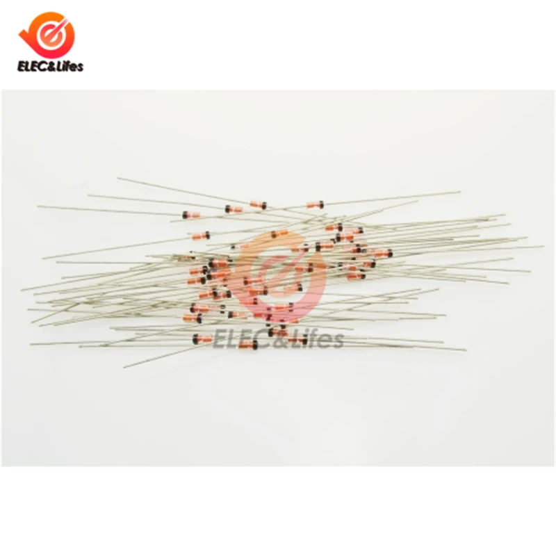 100Pcs GERMANIUM DIODE 1N34A DO-7 1N34 IN34A for AM FM Radio TV Stereo ...