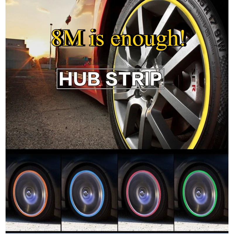 1pc 8m Car Wheel Hub Protection Strip 3m Practical Scratch Resistant ...