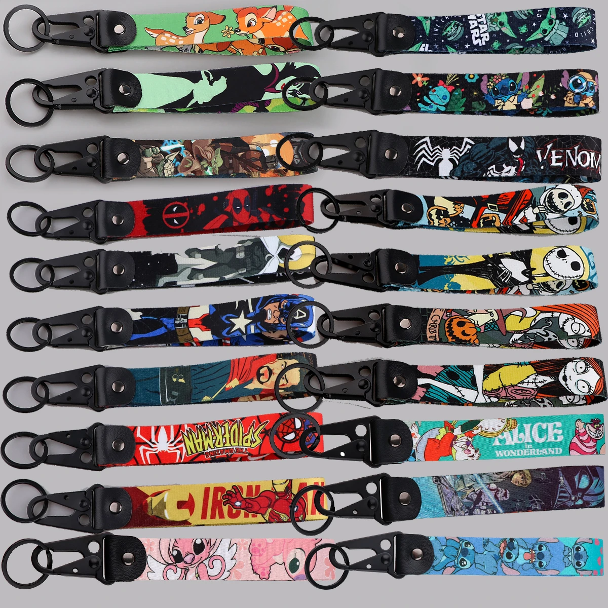 Cartoon Stich Schlüssel bund Anime Maleficent Schlüssel ring Lanyard ...