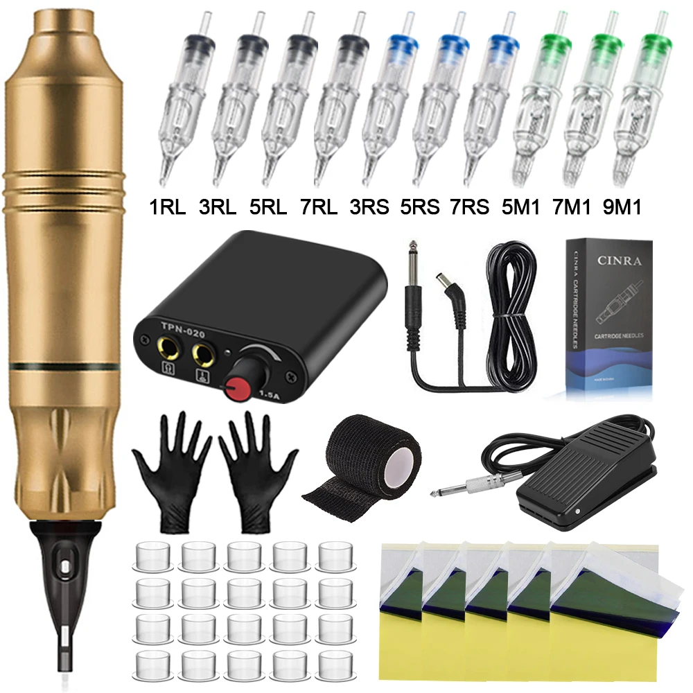 Professioal-Tattoo-Machine-Kits-Tattoo-Power-Supply-Rotary-Pen-With ...