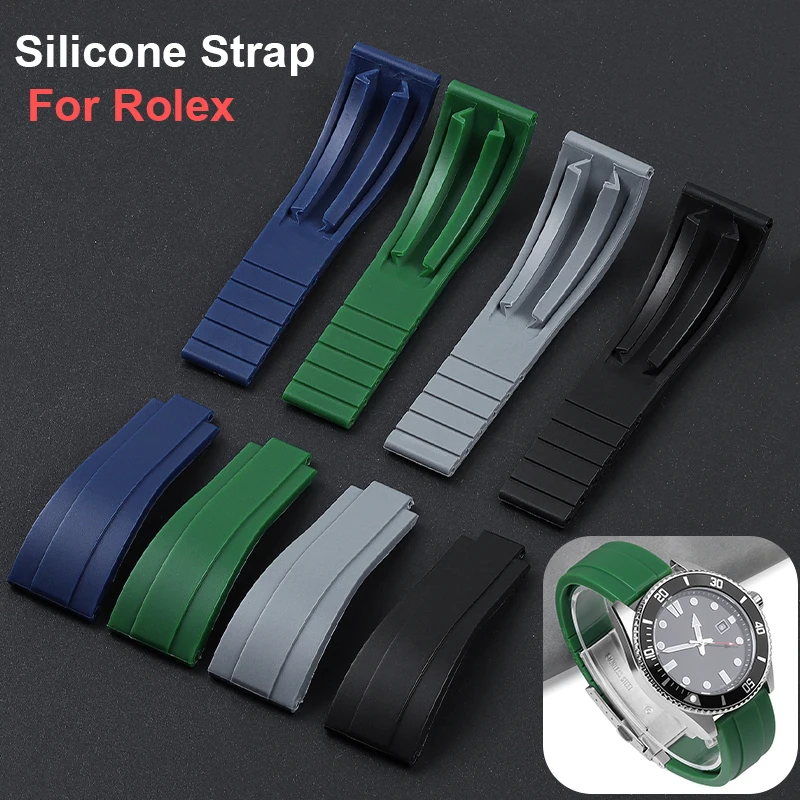 20mm Rubber Watchband Fit for Rolex Submariner GMT Master Daytona ...