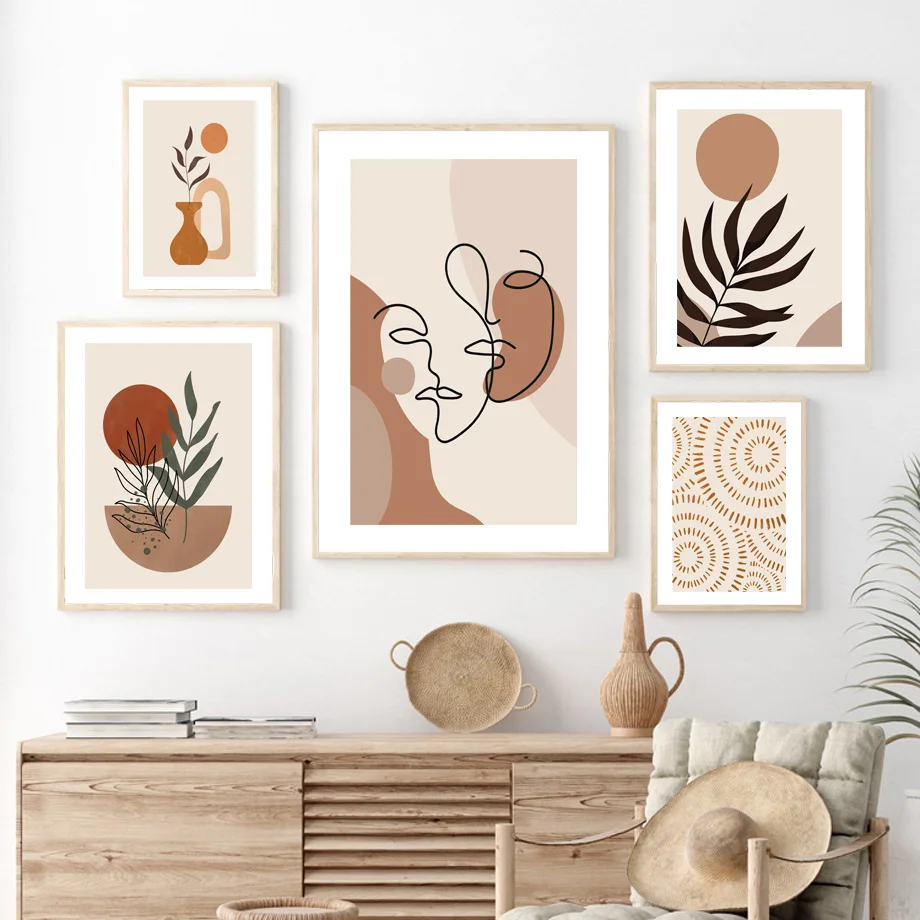 Modern Abstract Boho Style Gallery Canvas Painting Poster And Print ...