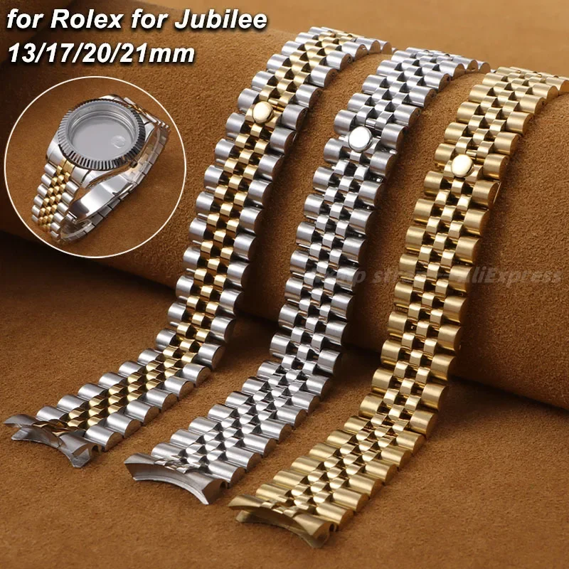 Luxury Solid Stainless Steel Strap for Rolex for Jubilee Watch Band ...