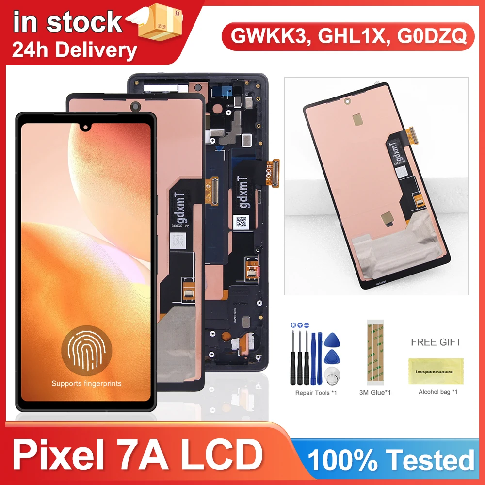 AMOLED Google Pixel 7A GWKK3 GHL1X G0DZQ LCD ディスプレイタッチスクリーンデジタイザーアセンブリ ...